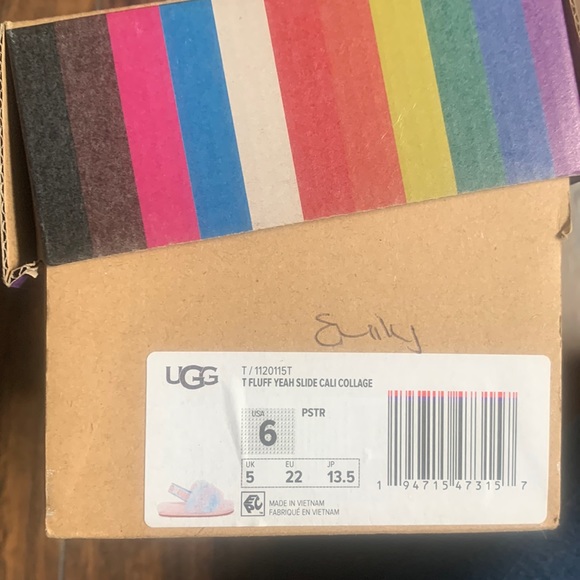 UGG | Shoes | Ugg Tfluff Yeah Slide Cali Collage Size 6 | Poshmark